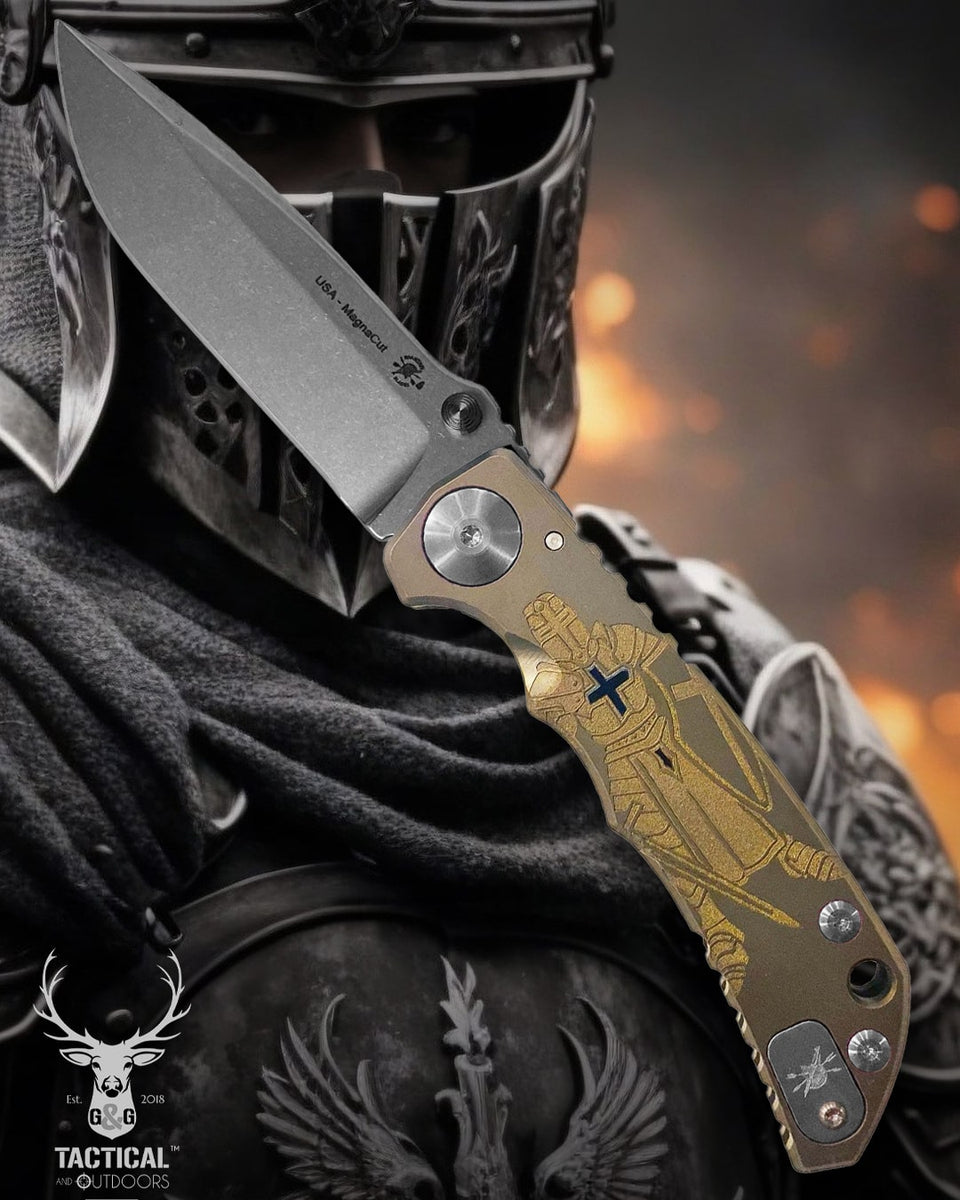 Spartan Blades Harsey Folder - Crusader Theme, Magnacut Blade, Bronze ...