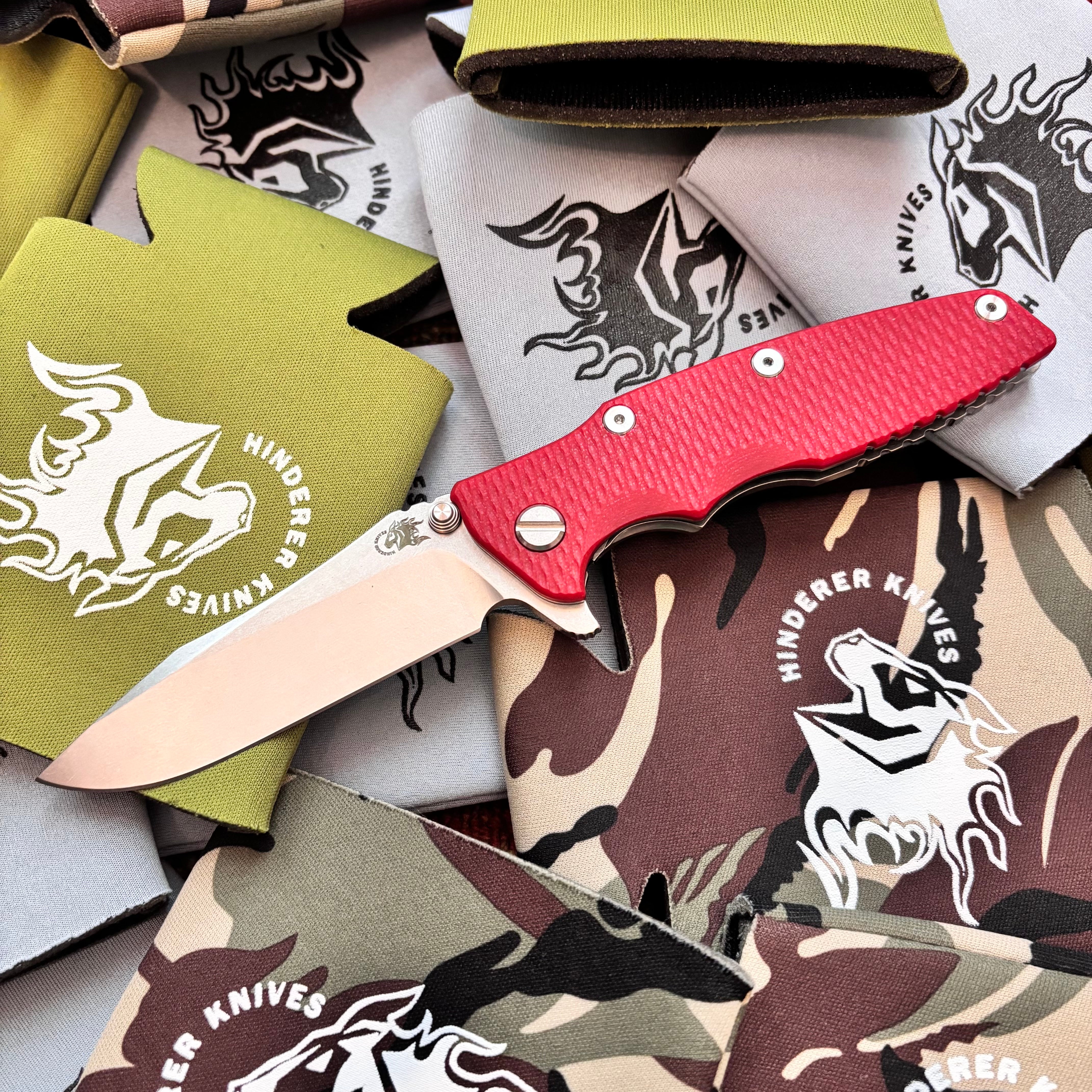 Rick Hinderer Eklipse Spearpoint 3.5" S45VN, Tri-Way, Stonewash, Red G ...