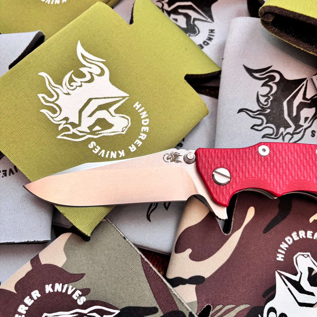 Rick Hinderer Eklipse Spearpoint 3.5" S45VN, Tri-Way, Stonewash, Red G ...