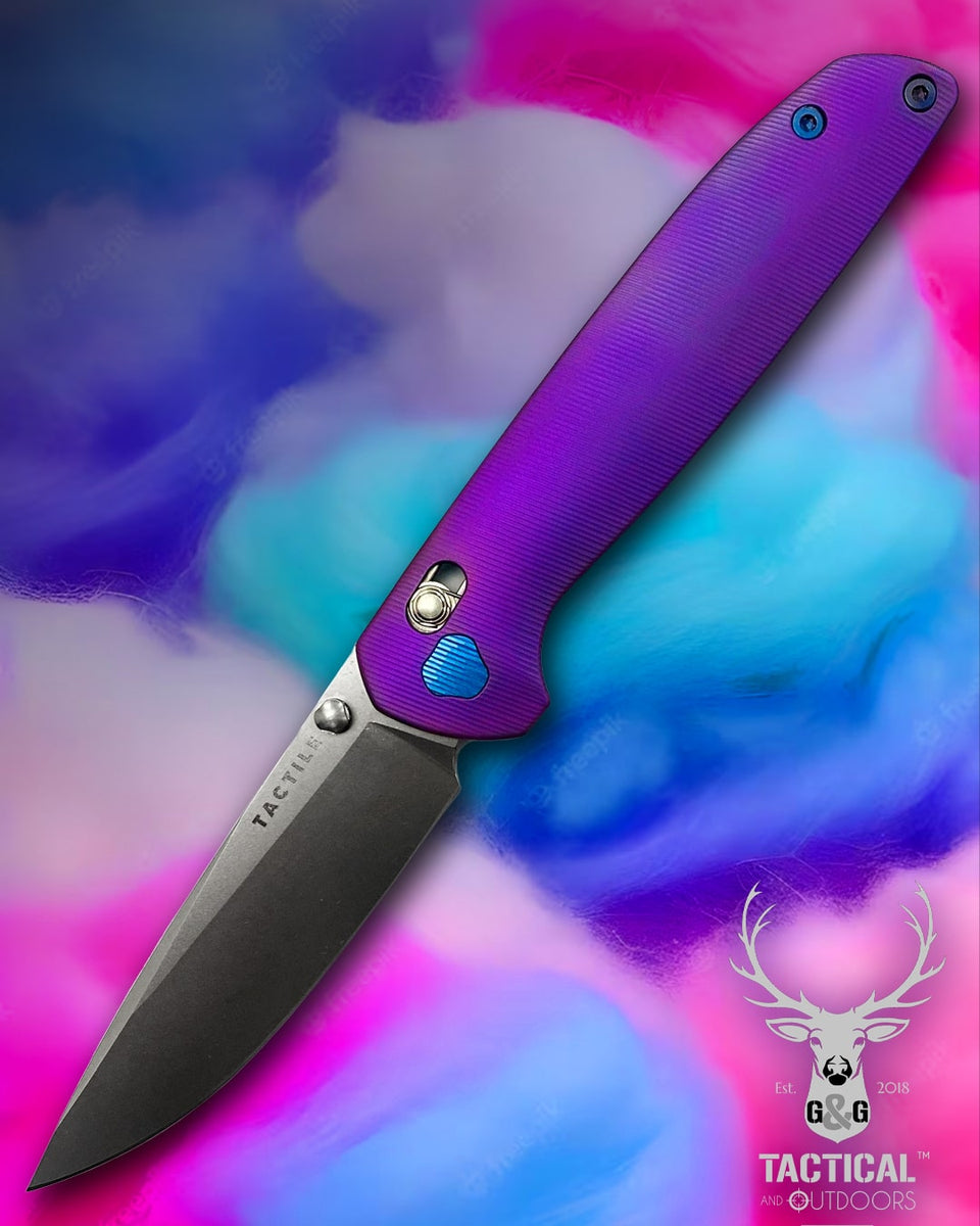 Tactile Knife Co. Maverick, 3.5" Magnacut Stonewash Blade, Titanium Ha ...