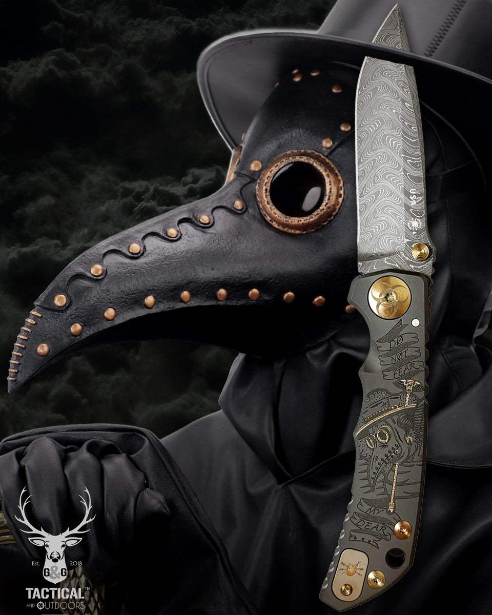 Spartan Blades Harsey Folder - Plague Doctor Black with Chad Nichols D ...