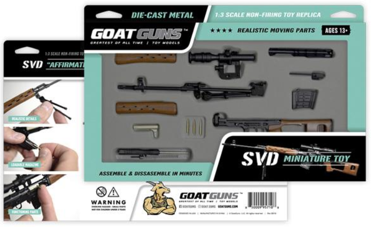 Goatguns Mini SVD Snayperskaya Vinyovka Dragunov - Die Cast Model Toy ...